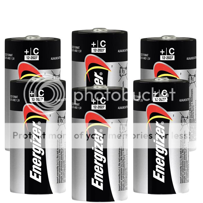 6 ENERGIZER C ALKALINE POWER LR14 BATTERY 1.5V BABY R14 MN1400 AM2 E93 ...