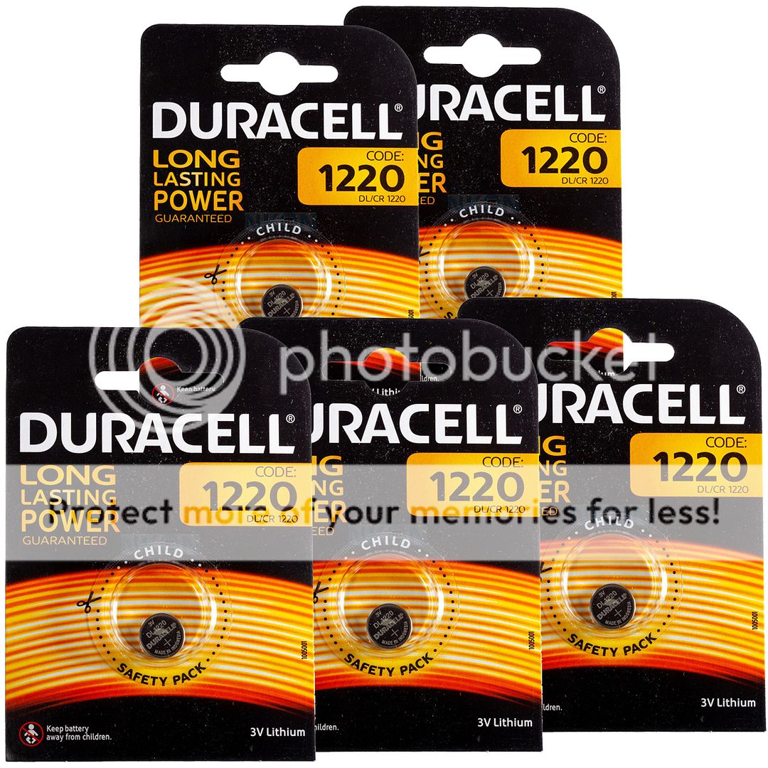 5 Duracell CR1220 Batteries Lithium 3V Coin Cell ECR1220 EXP 2027 NEW ...